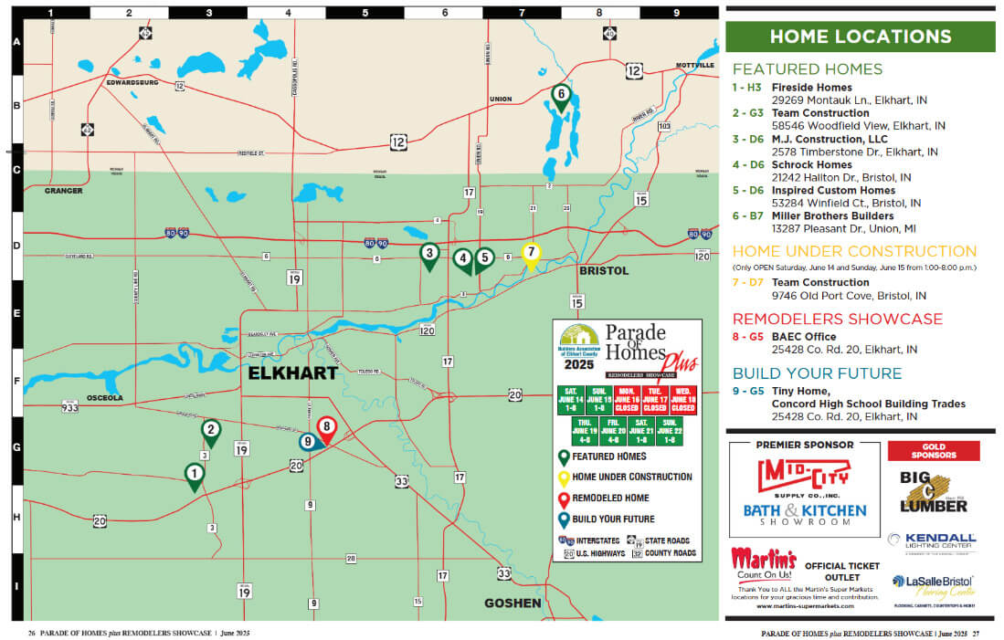 Parade of Homes Map - Builders Association of Elkhart County | BAEC